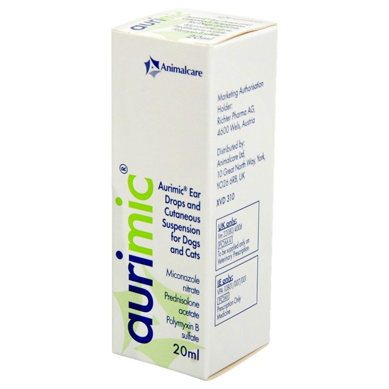 Aurimic Ear Drops for Dogs & Cats - 20ml Aurimic Drops Otitis Externa