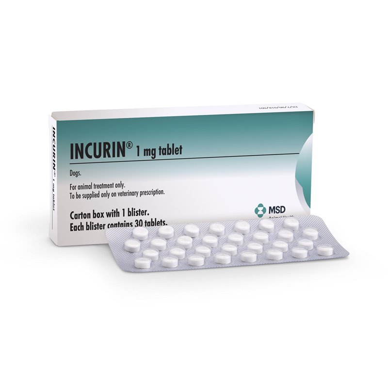Incurin Tablets 1mg - Effective Incontinence Treatment for Female Dogs